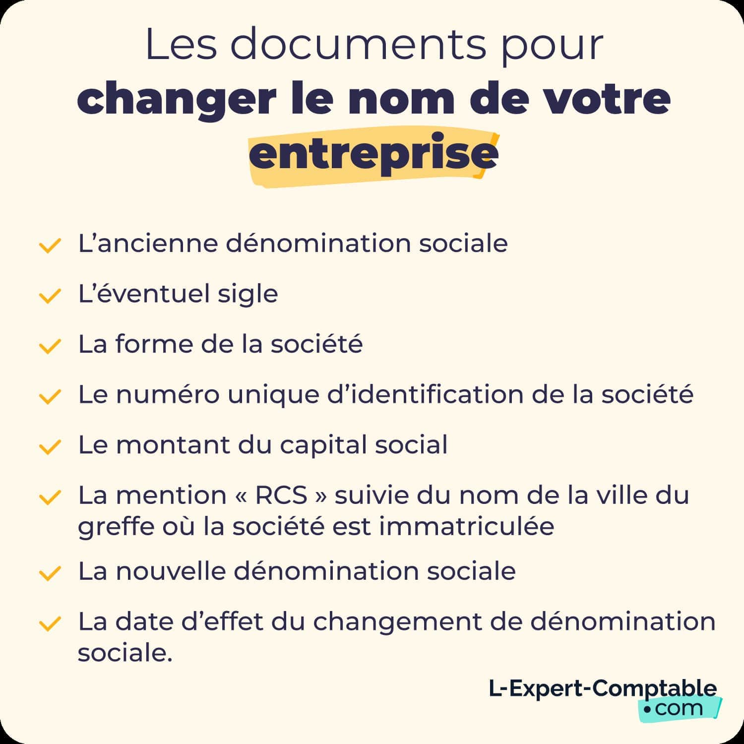 Comment changer le nom de votre entreprise