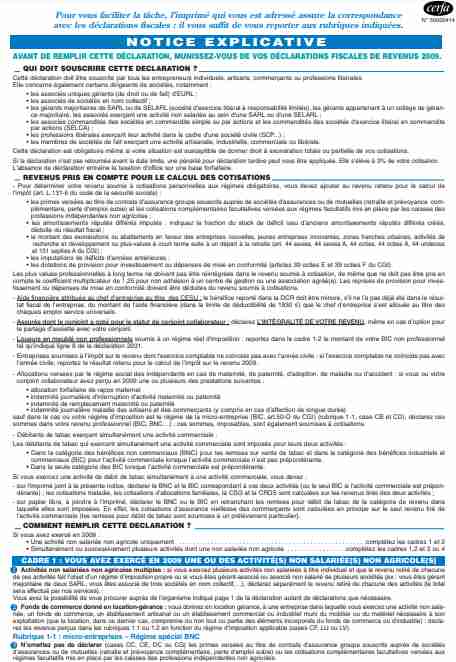 Modèle de document Déclaration Commune de Revenu TNS